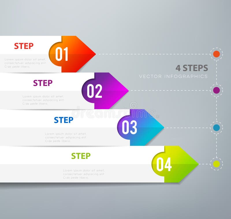 Four Steps Infographics stock vector. Illustration of abstract - 56648977