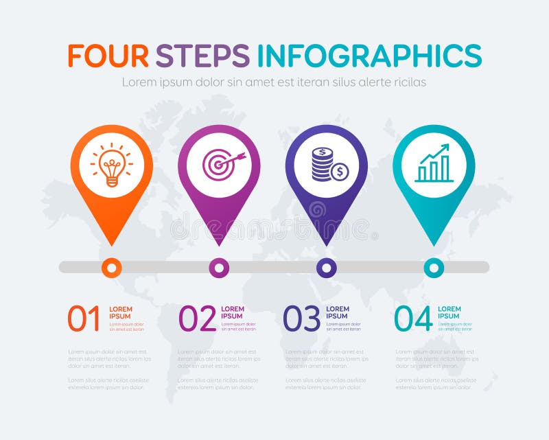 Four Steps Infographics stock vector. Illustration of data - 115315267