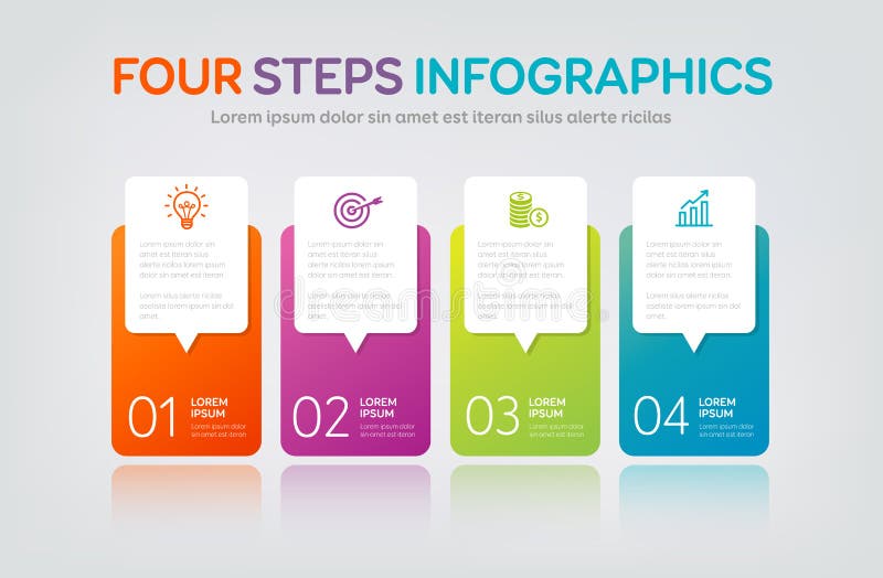 Four Steps Infographics stock illustration. Illustration of sequence ...