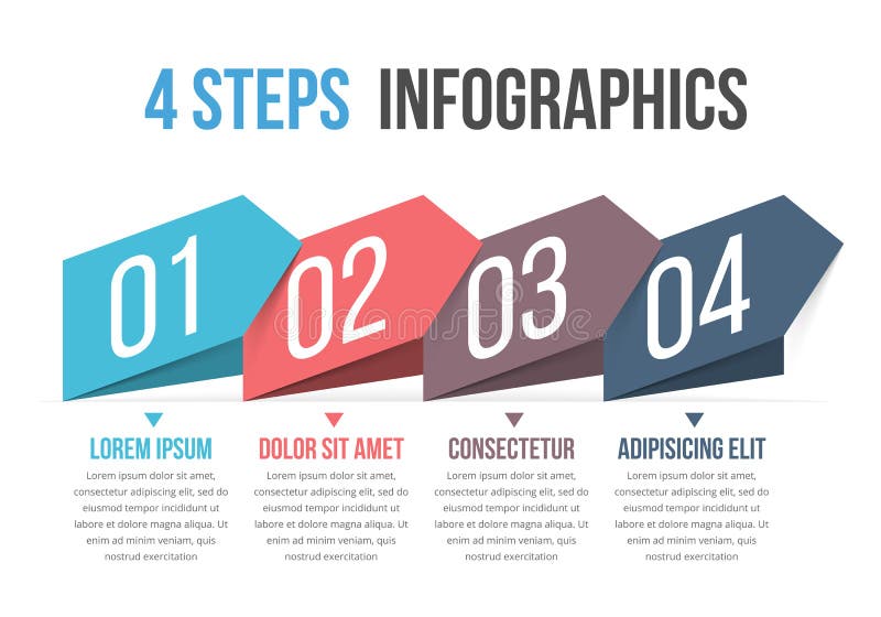Four Steps Infographics stock vector. Illustration of steps - 93256672