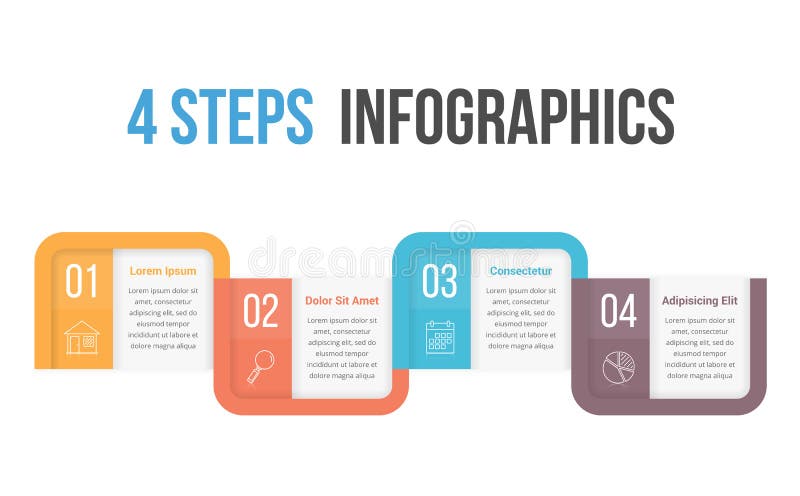 Four Steps Infographics stock vector. Illustration of chart - 97423460