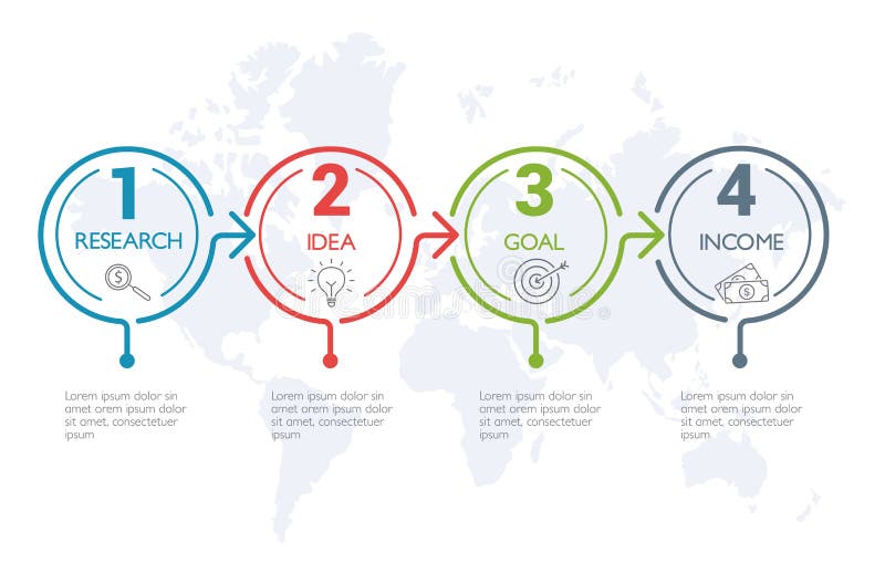 Four Steps Infographics - Timeline Stock Vector - Illustration of ...