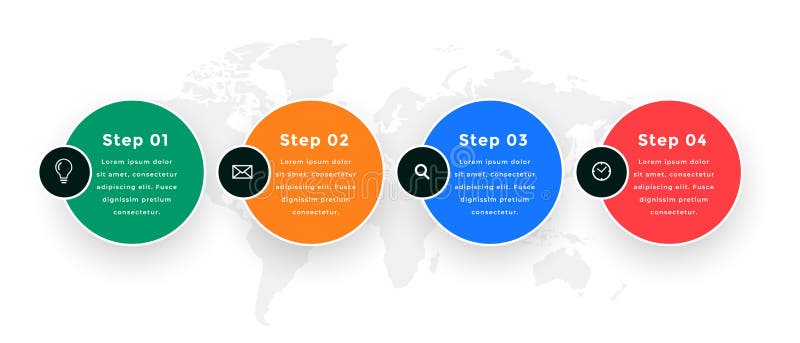 Four Steps Modern Infographic Business Workflow Template Stock Vector ...