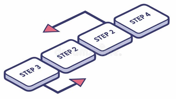 Four Steps Process Diagram, Sequential Business Plan, Vector Design ...