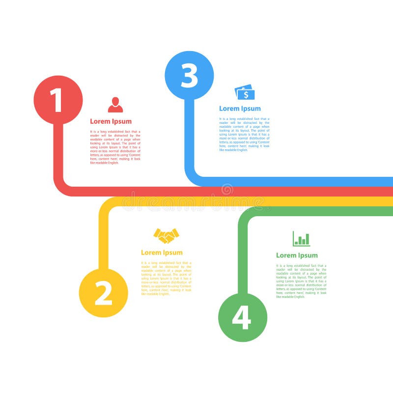 Four Steps Sequence Process Diagram Infographic Layout Concept Stock ...