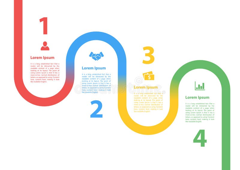Four Steps Sequence Process Diagram Infographic Layout Concept Stock ...