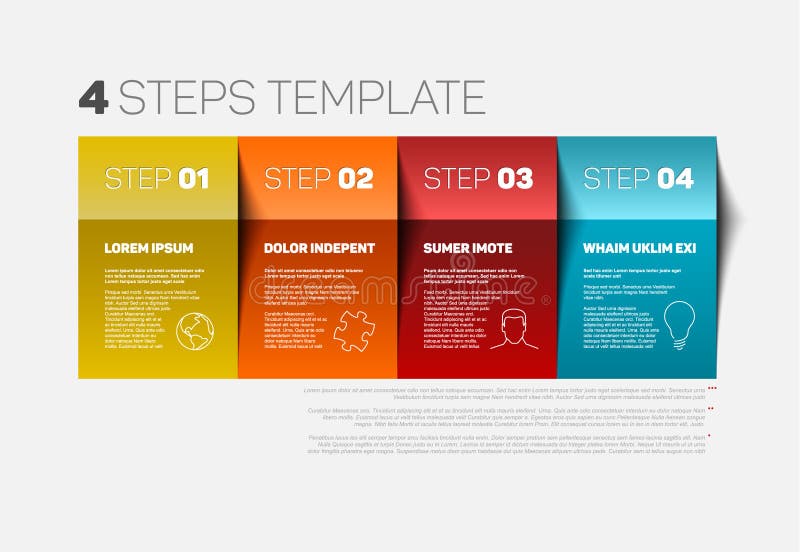 Four steps template stock vector. Illustration of orange - 94660337