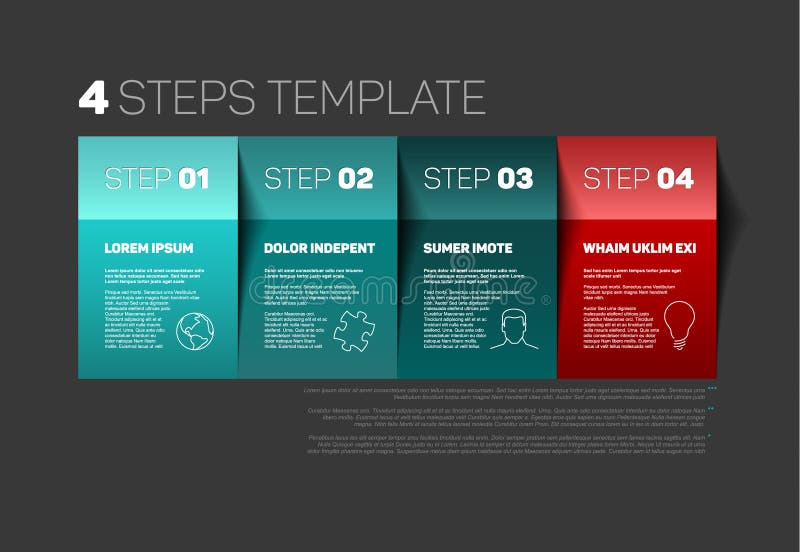 Four steps template stock vector. Illustration of paper - 95063966