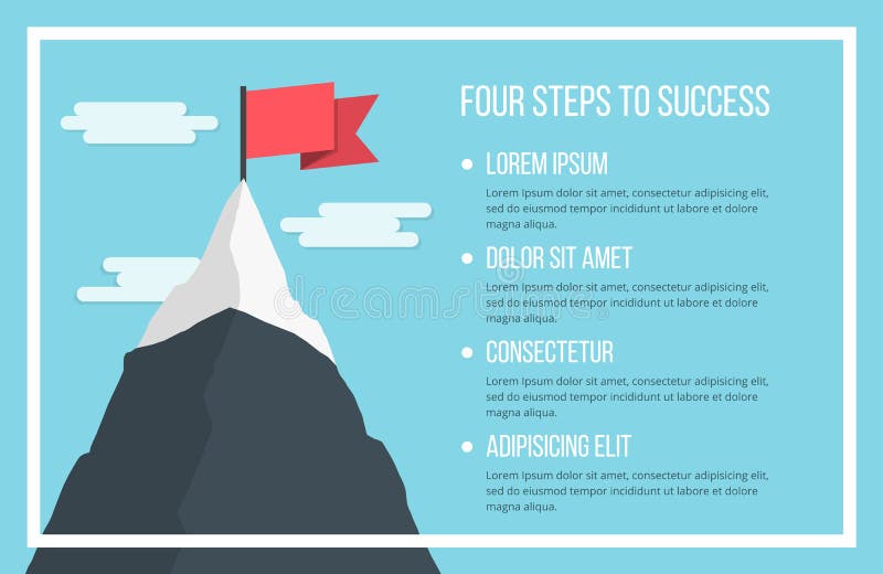 3 Steps to Success stock vector. Illustration of career - 103830211