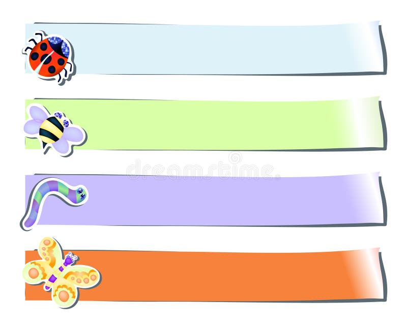 Four stickers stock illustration. Illustration of beauty - 15634482