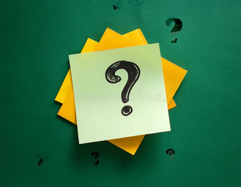 Paper Notes with Question Marks on Green Background, Flat Lay. Space ...