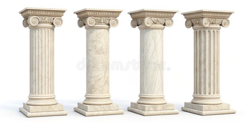 Four Stone Ionic Columns, Architectural , Pillar Stock Illustration ...