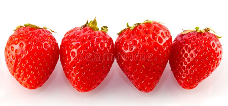Four strawberries stock image. Image of four, white, clean - 77509591