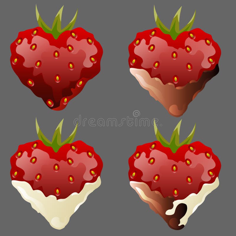 Four Strawberry Bundt Cake with Sugar Glaze Stock Vector - Illustration ...