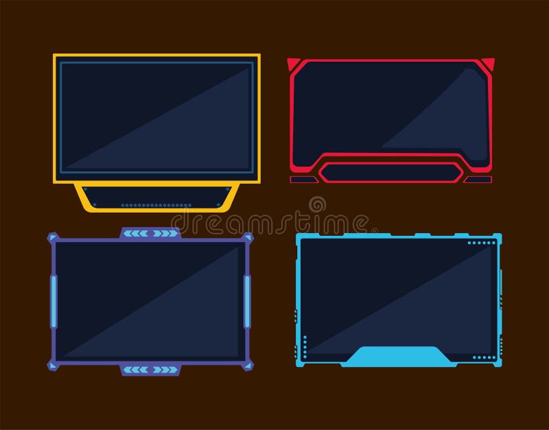 Four streaming templates stock vector. Illustration of four - 219274376