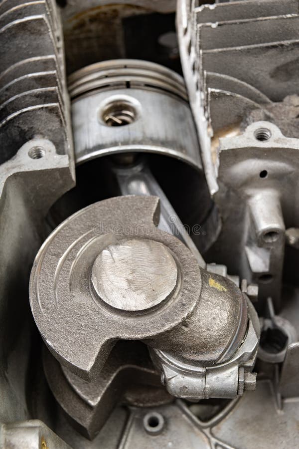 A Four-stroke Gasoline Engine In Section. The Interior Of A Single ...