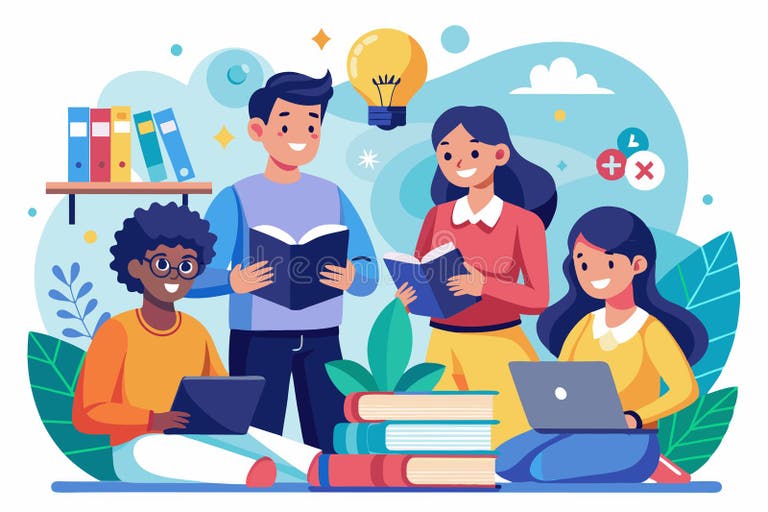 Collaborative Studying Stock Illustrations – 113 Collaborative Studying ...