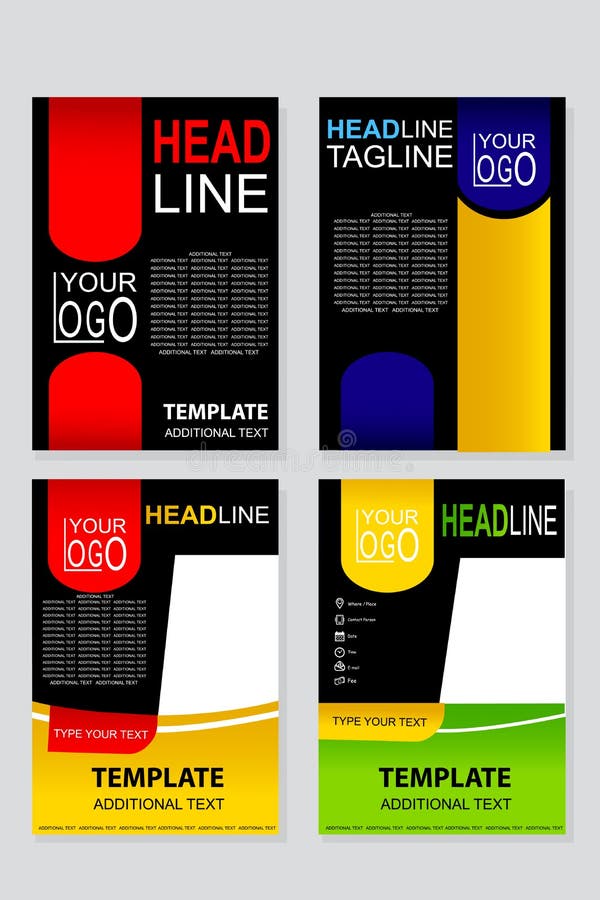 Four Style Blank Template Event Banner or Backdrop with Sponsor Logo ...