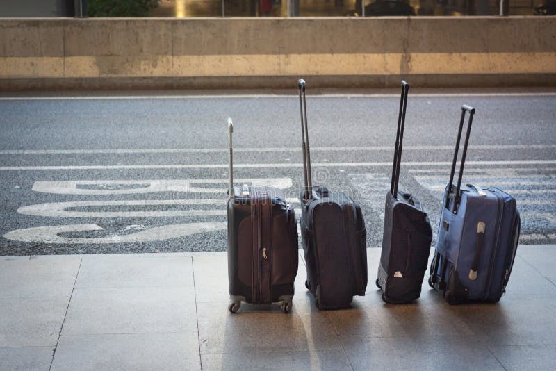 Line of suitcases stock image. Image of journey, travel - 378507