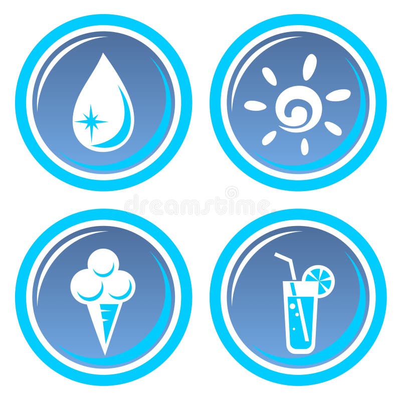Four summer symbols stock vector. Illustration of summer - 5822145