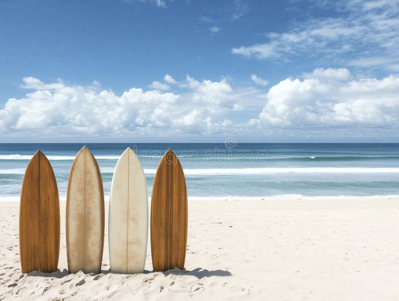 Four Surfboards Lined Up Beach Stock Photos - Free & Royalty-Free Stock ...