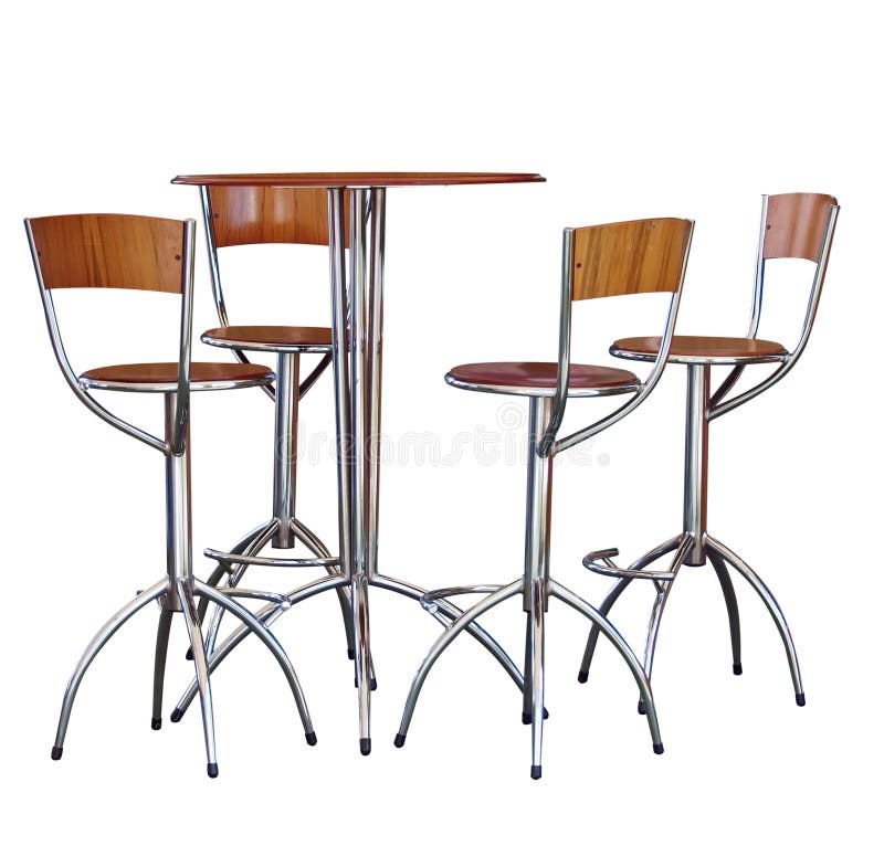 Four Tall Bar Stools at a Table Stock Image - Image of style, tall: 8673891