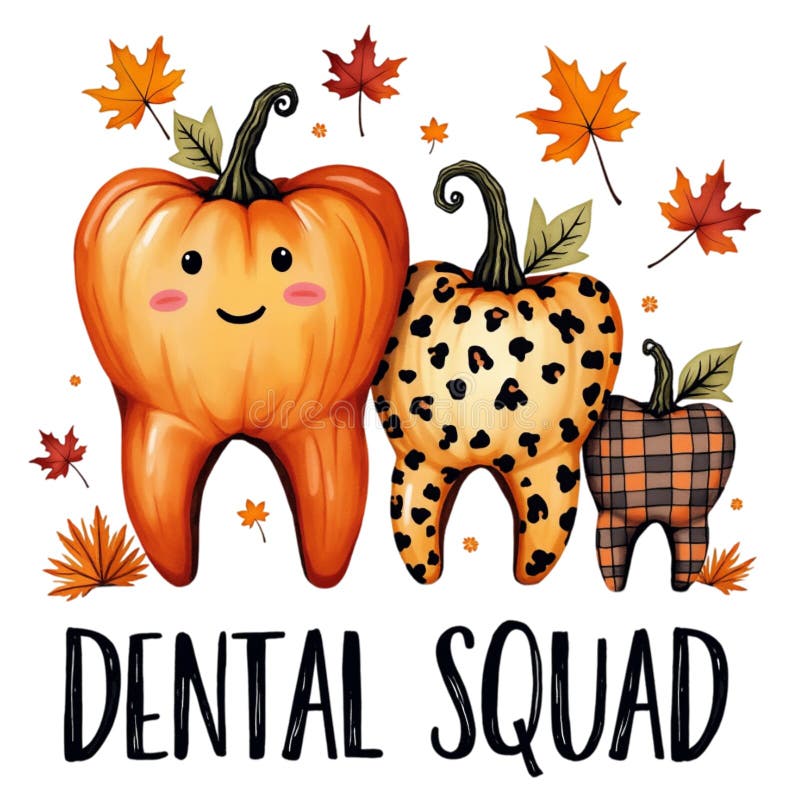 Four Teeth are Creatively Styled To Resemble Autumnal Elements Such As ...