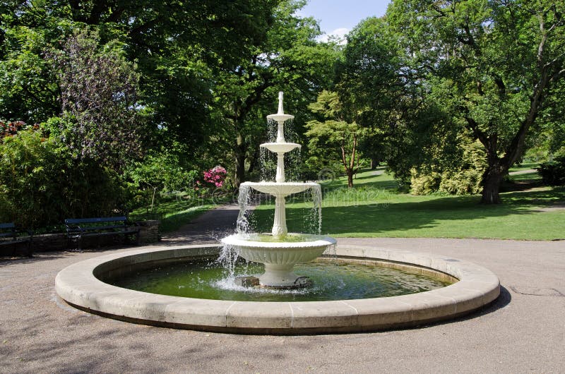 Four Tier Water Fountain in a Park Stock Image - Image of stream ...