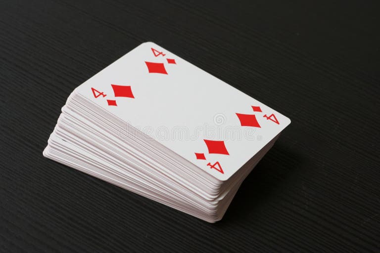 Four of Tiles on the Top of the Playing Card Deck Stock Photo - Image ...