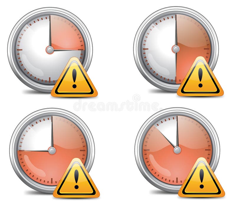Four Time Clock Alerts stock illustration. Illustration of icon - 17721416
