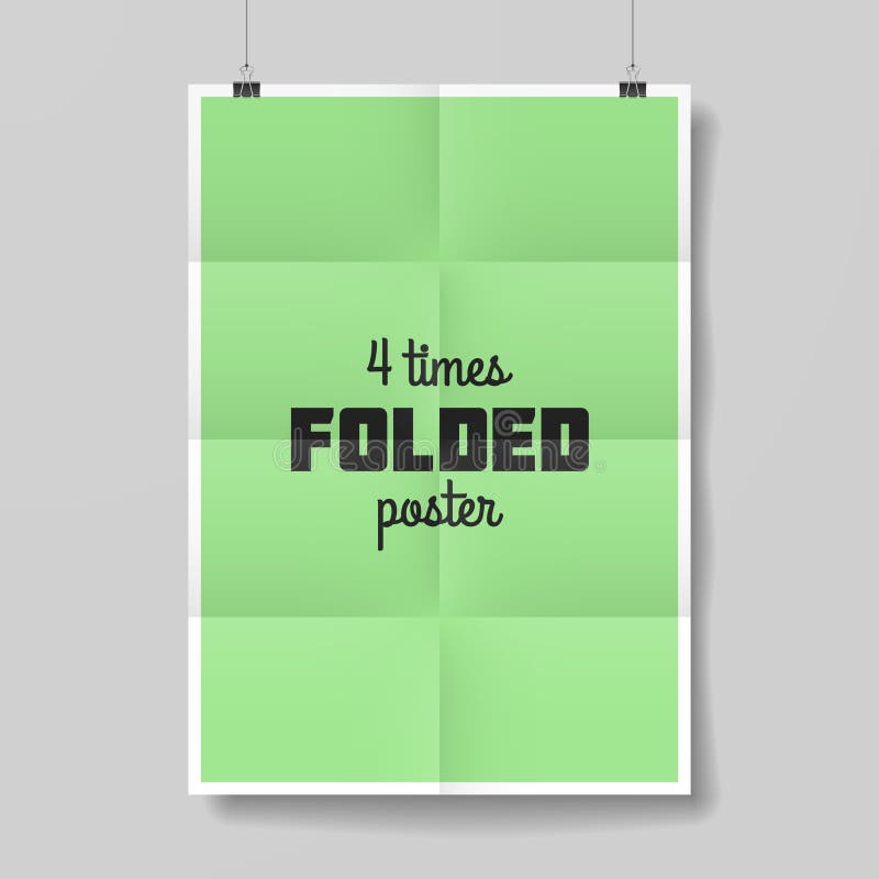 Four times folded poster stock vector. Illustration of message - 44185061