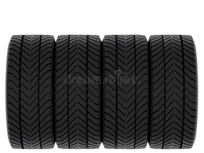 Four Tires stock illustration. Illustration of road, detail - 25249268