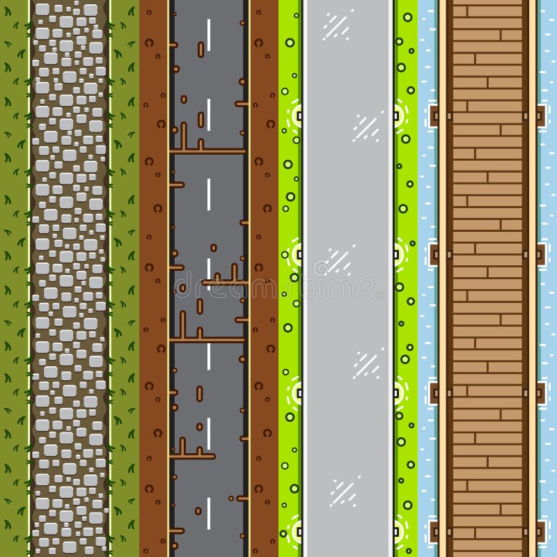 Four Top-down Backgrounds for Creating Video Game Set 2 Stock Vector ...