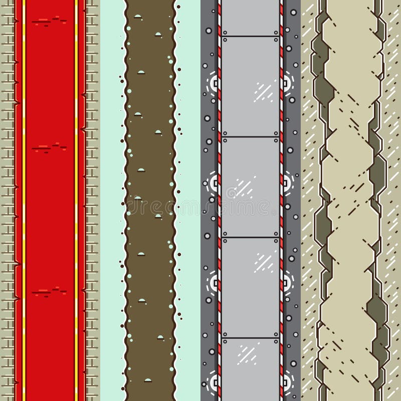 Four Top-down Backgrounds for Creating Video Game Set 6 Stock Vector ...