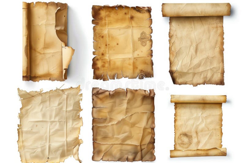 Four Torn Pieces of Paper Lying on a Clean White Surface, Ideal for ...