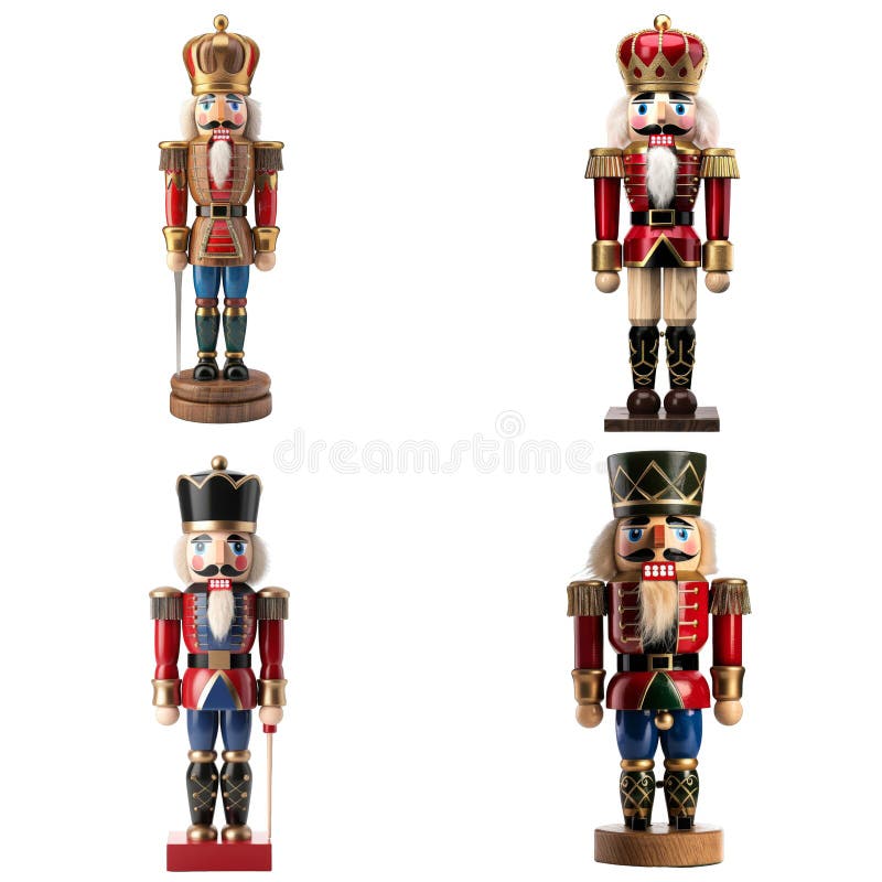 Four Traditional Wooden Nutcracker Figures Stock Photo - Illustration ...