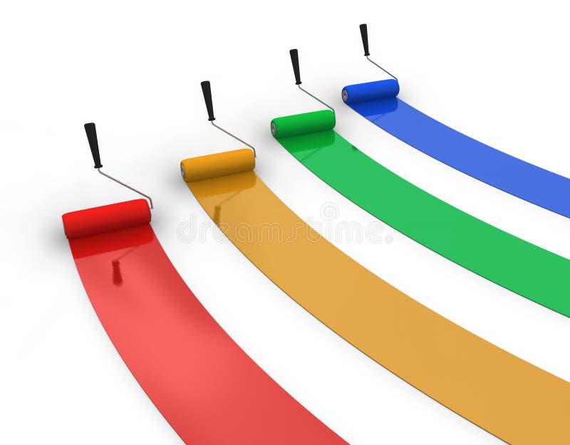 Color Paint, Roller Brush and Color Guide Stock Illustration ...