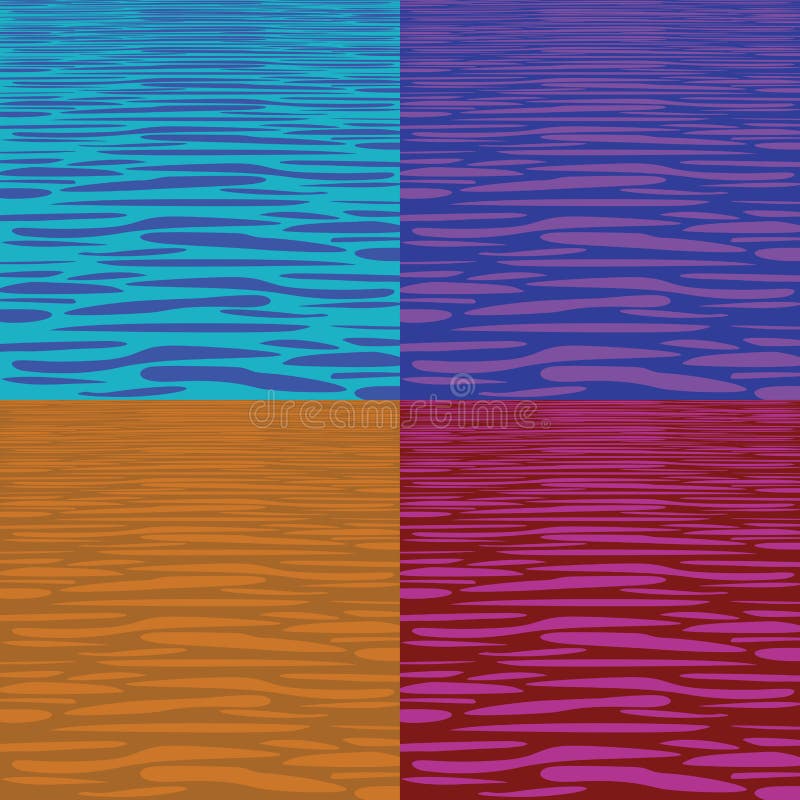 Four Tranquil Water Pattern Stock Illustration - Illustration of ...