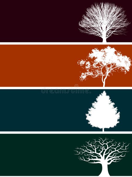 Four tree banners stock vector. Illustration of space - 5353016