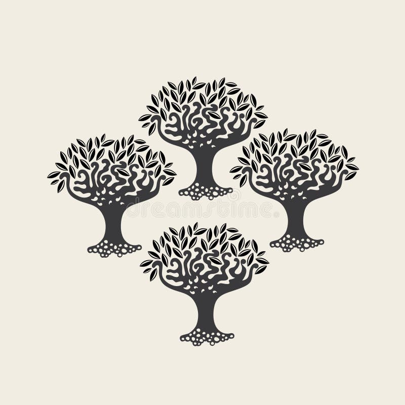 Four trees stock vector. Illustration of cover, wallpaper - 10928685