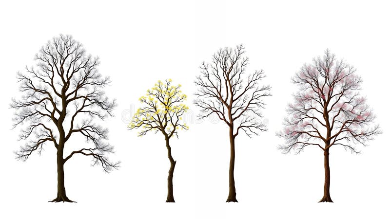 Four Trees in Different Stages of Life Showcasing the Cyclical Nature ...
