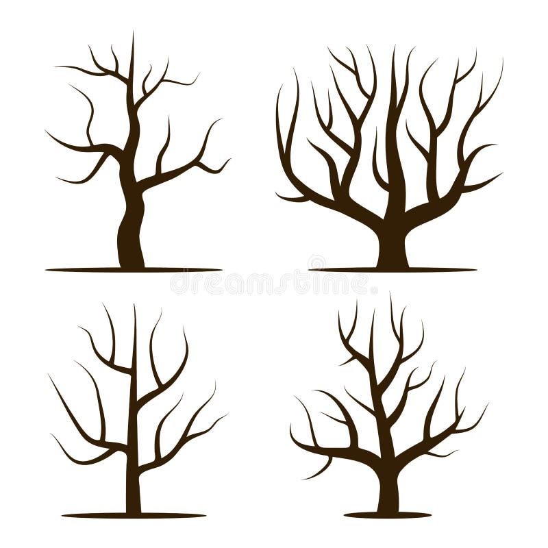 Four Trees stock vector. Illustration of season, leaves - 9456872