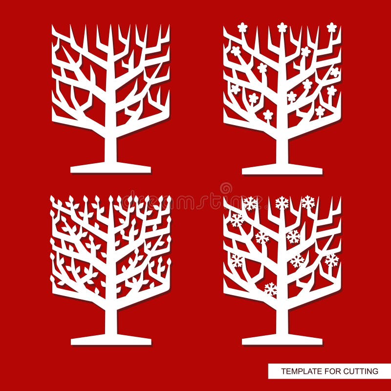 Four Trees are a Symbol of the Change of Seasons. Stock Illustration ...