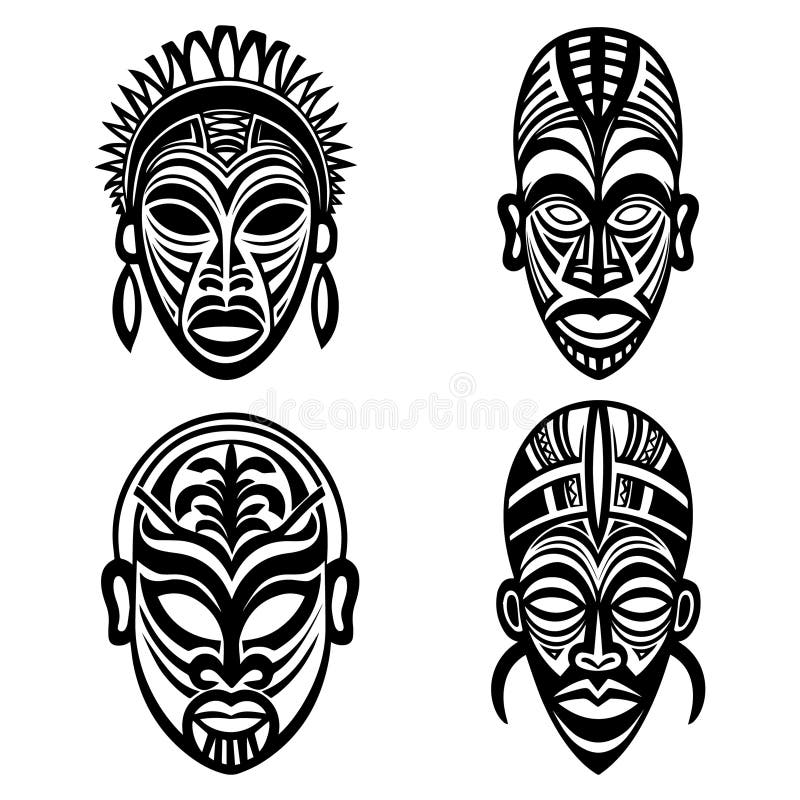 Tribal Masks Circle Stock Illustrations – 121 Tribal Masks Circle Stock ...