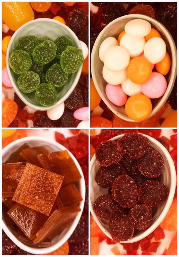 Four Type of Candies in the Bowl Stock Photo - Image of delicate ...