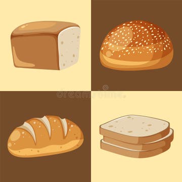 Four types of bread stock vector. Illustration of meal - 326073439