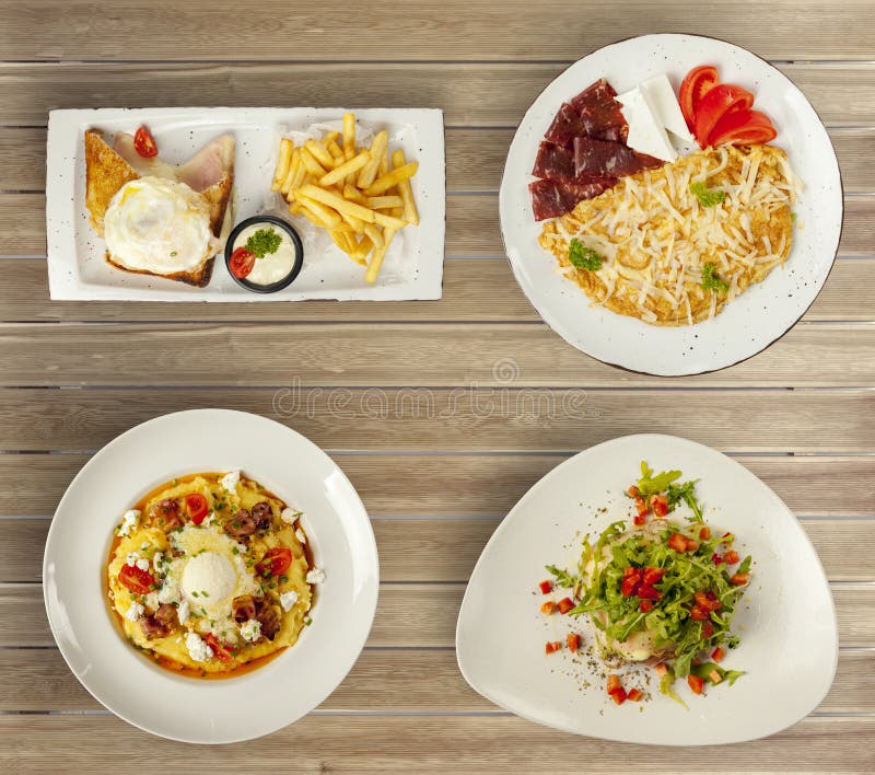 Four types of breakfast stock image. Image of breakfast - 138583053