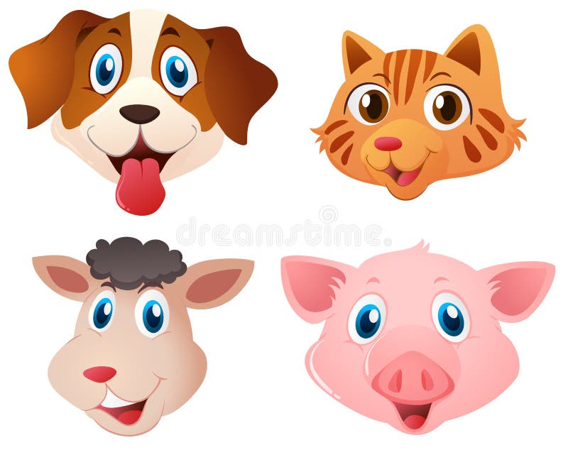 Four types of animals stock vector. Illustration of clipping - 93092083