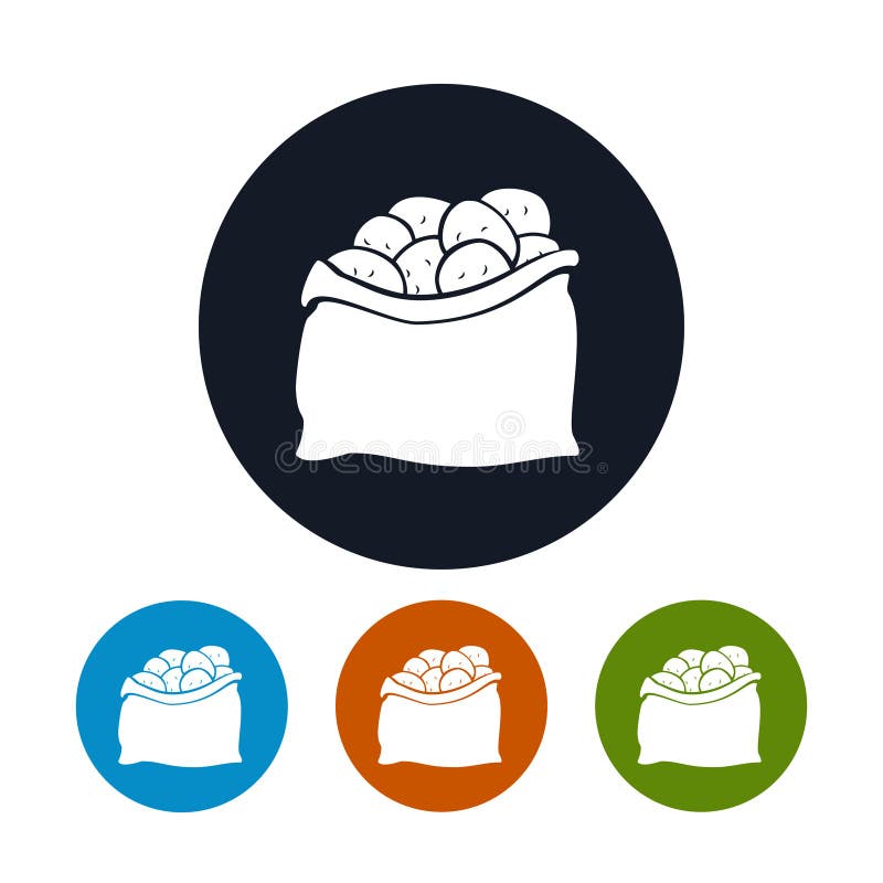 Four Types of Icons Sack of Potatoes Stock Vector - Illustration of ...