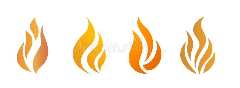Four Types Illustration with Different Flames on White Background Stock ...